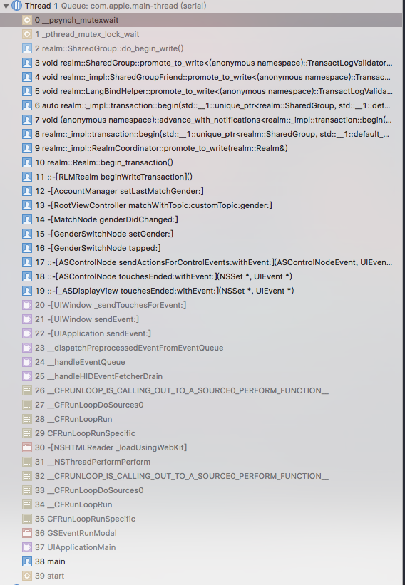 Dead lock while beginWiteTransaction() starting · Issue #4428 · realm/realm-swift · GitHub