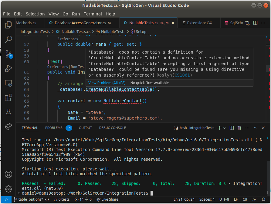 Doesnt Recognize Source Generated Code · Issue 6182 · Dotnetvscode Csharp · Github