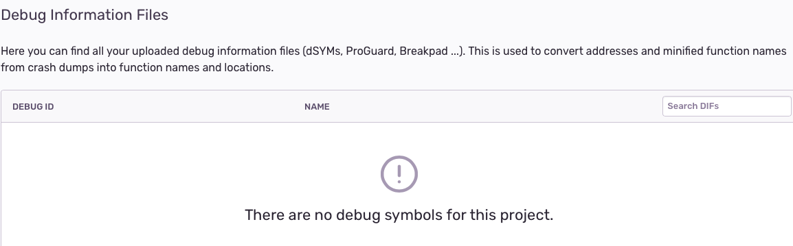 The dsyms files was upload successful, but the website's debug information files was empty ...
