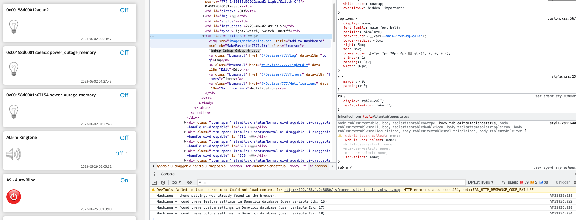 Missing logs, favorite and timers and modification buttons · Issue #132 · domoticz/Machinon · GitHub