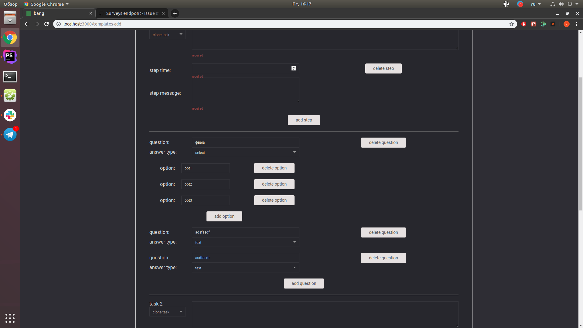 Surveys endpont · Issue #339 · StanfordHCI/bang · GitHub
