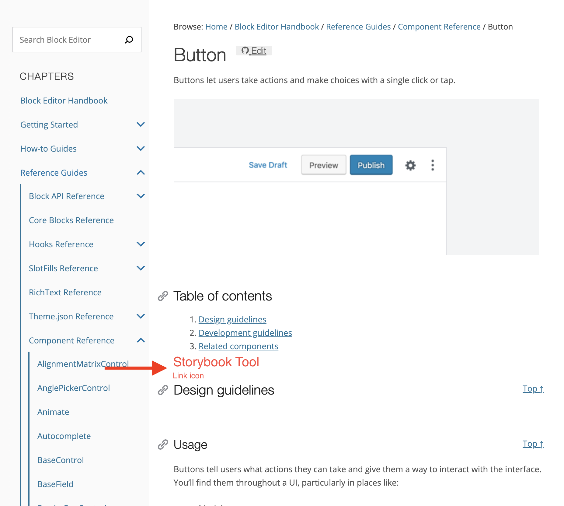 Link component documentation to Storybook · Issue #48100 · WordPress/gutenberg · GitHub