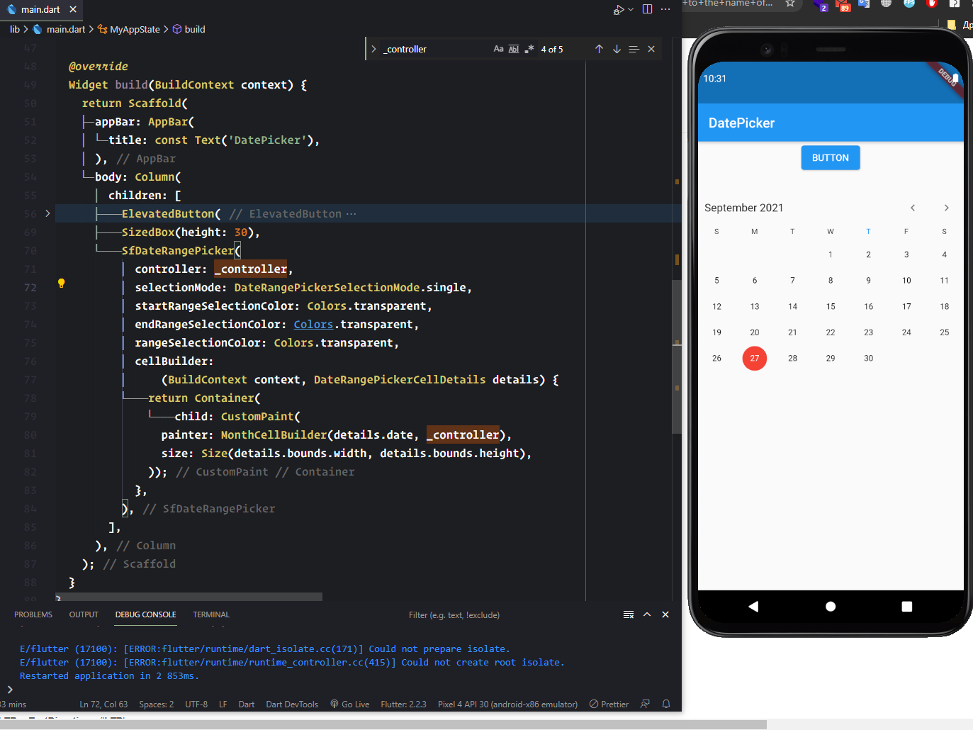 How to change the text for startRangeSelection · Issue #425 · syncfusion/flutter-examples · GitHub