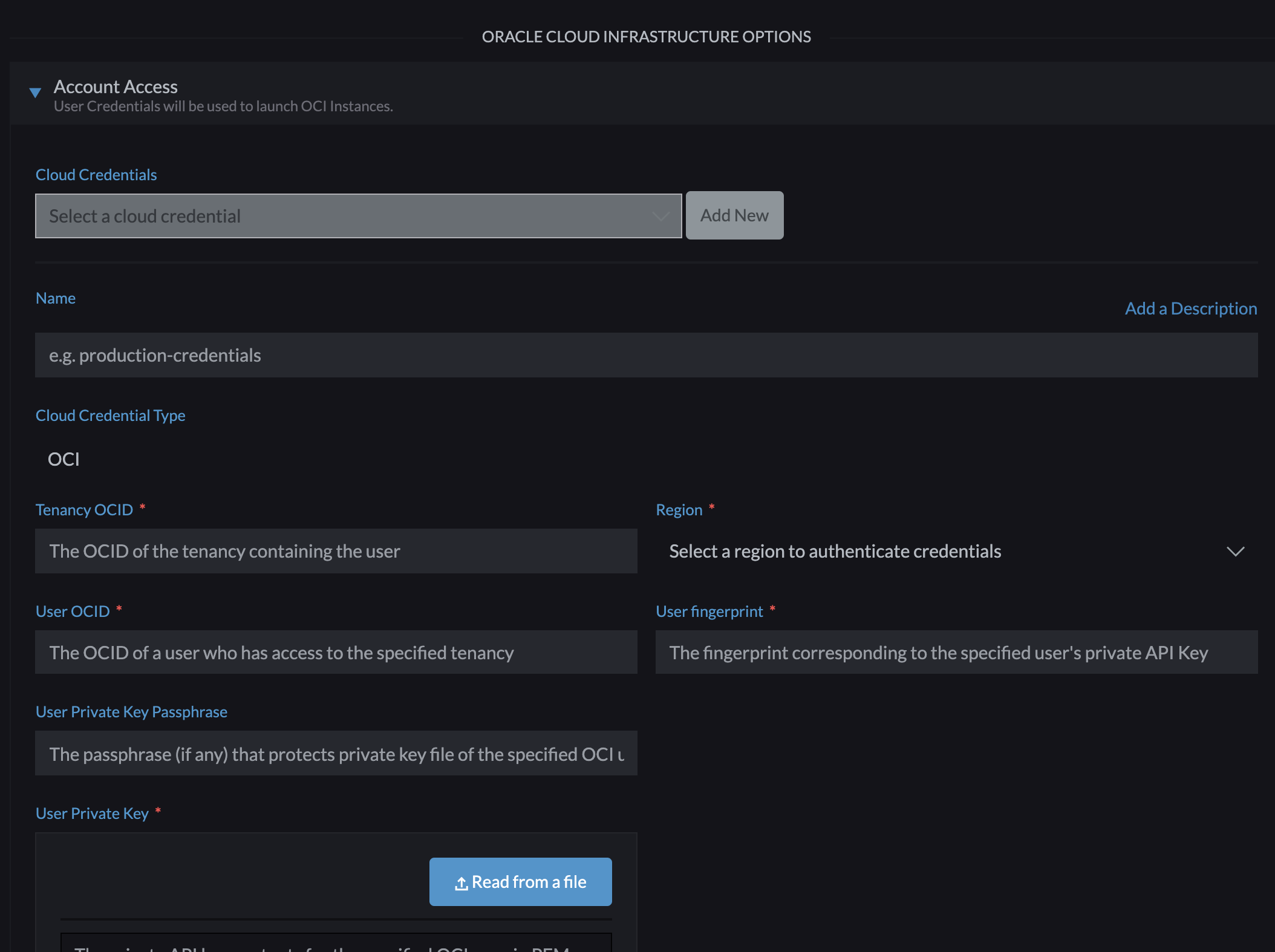 UX: Credentials prompts for creating OCI credentials are better for RKE1 cluster creation than ...
