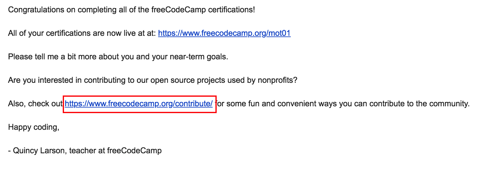 Update congratulatory email · Issue #38967 · freeCodeCamp/freeCodeCamp · GitHub