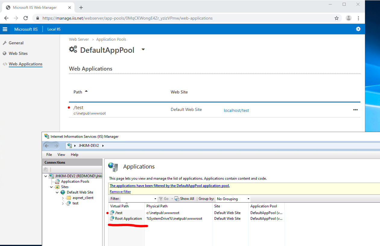 Root Application Is Missing In The Applications Page Of Apppool · Issue 383 · Microsoftiis