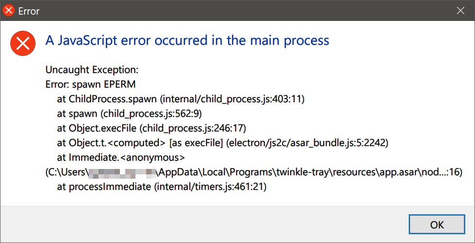 "Error: spawn EPERM" encountered whenever RDP is used · Issue #292 · xanderfrangos/twinkle-tray ...