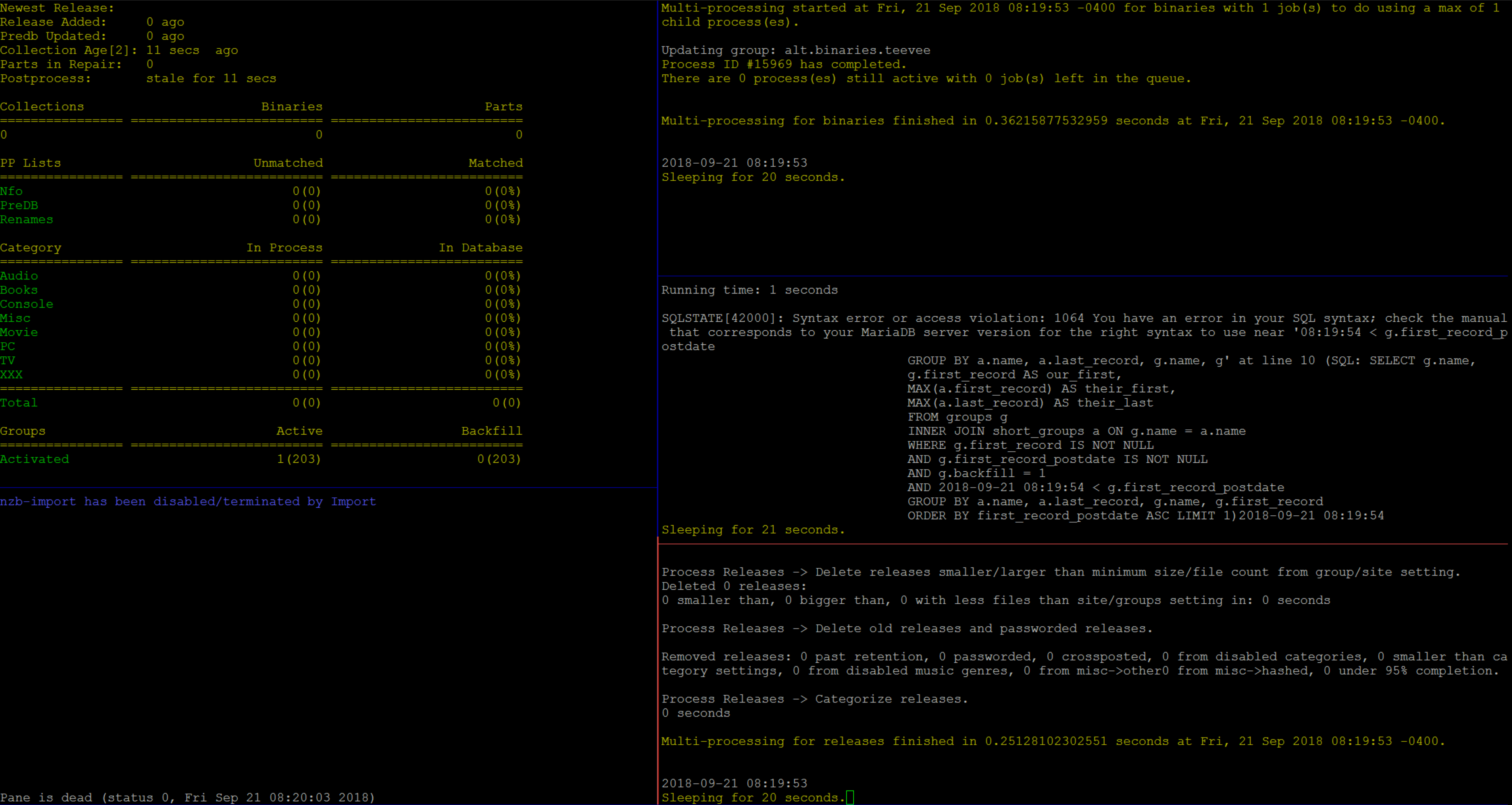 No release fresh install · Issue #728 · NNTmux/newznab-tmux · GitHub