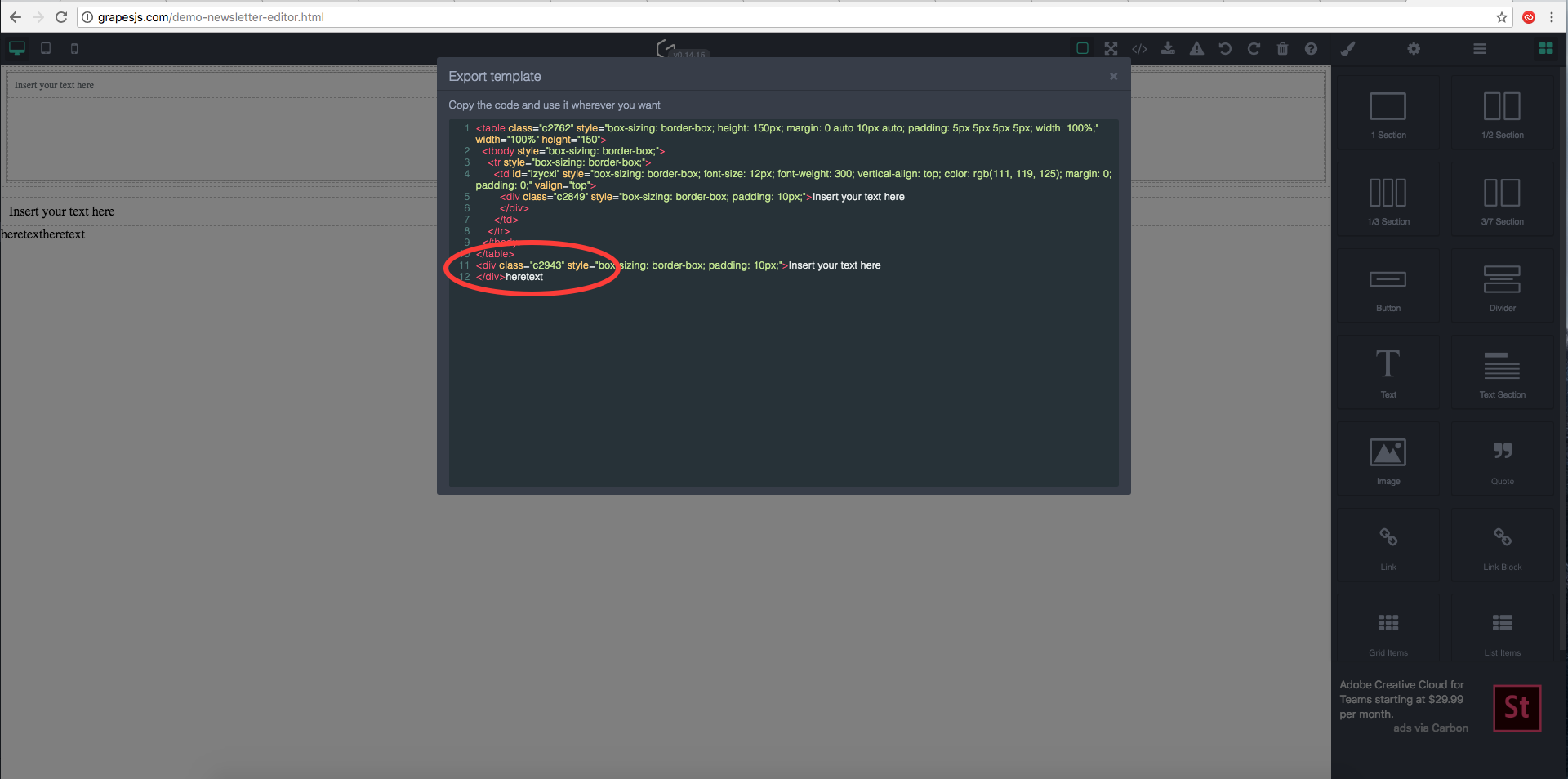 Bug in dragging selected text · Issue #1128 · GrapesJS/grapesjs · GitHub