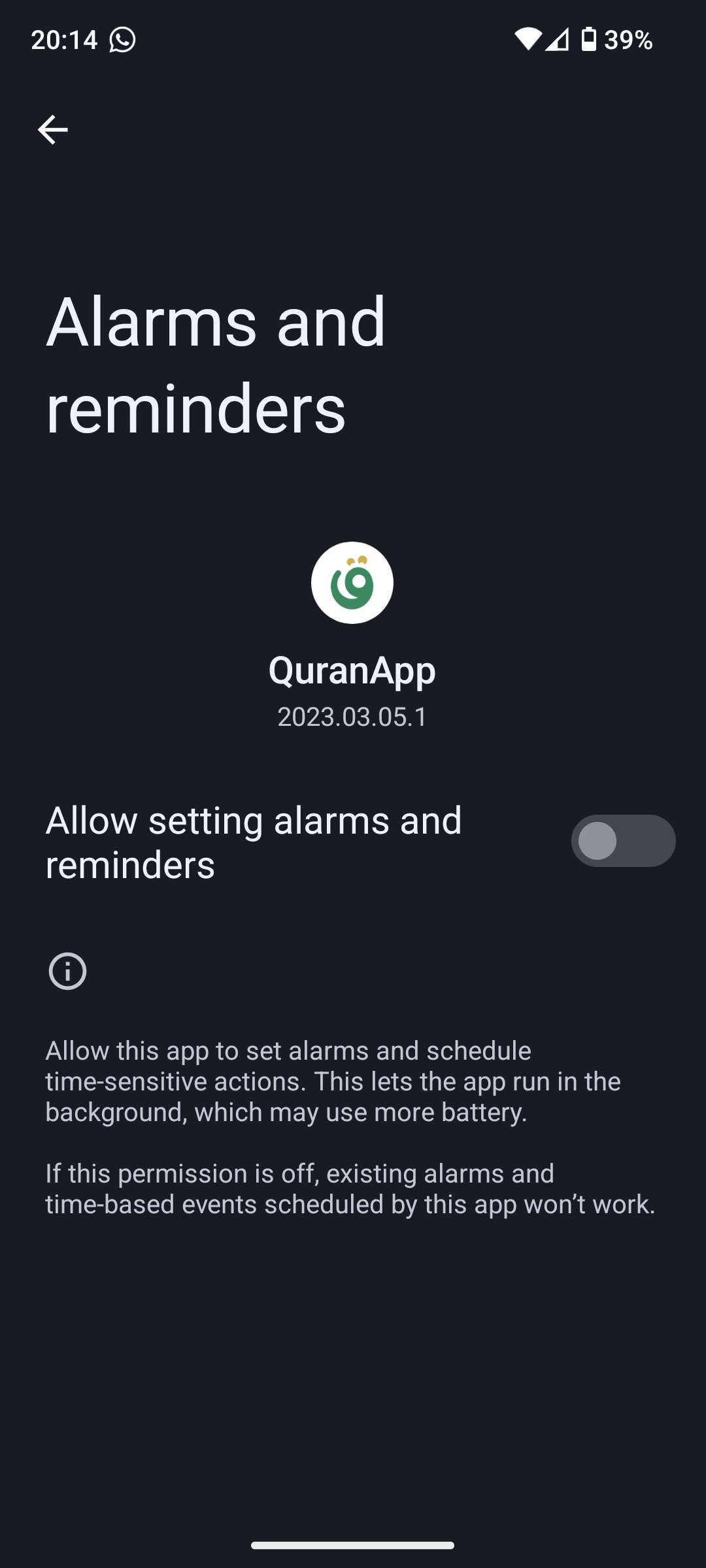 App not working without Alarms and Reminders permission · Issue #100 · AlfaazPlus/QuranApp · GitHub