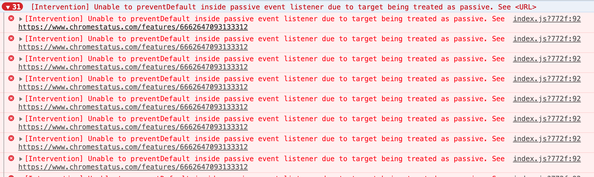 【Datepicker】选择日期和时间时，ScrollSelect插件浏览器告警：Unable to preventDefault inside passive event listener ...