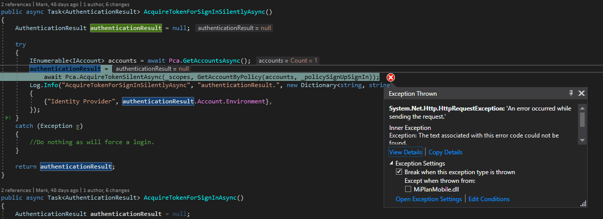 GetAccountsAsync() does Instance Discovery call...will not work off-line · Issue #630 · AzureAD ...