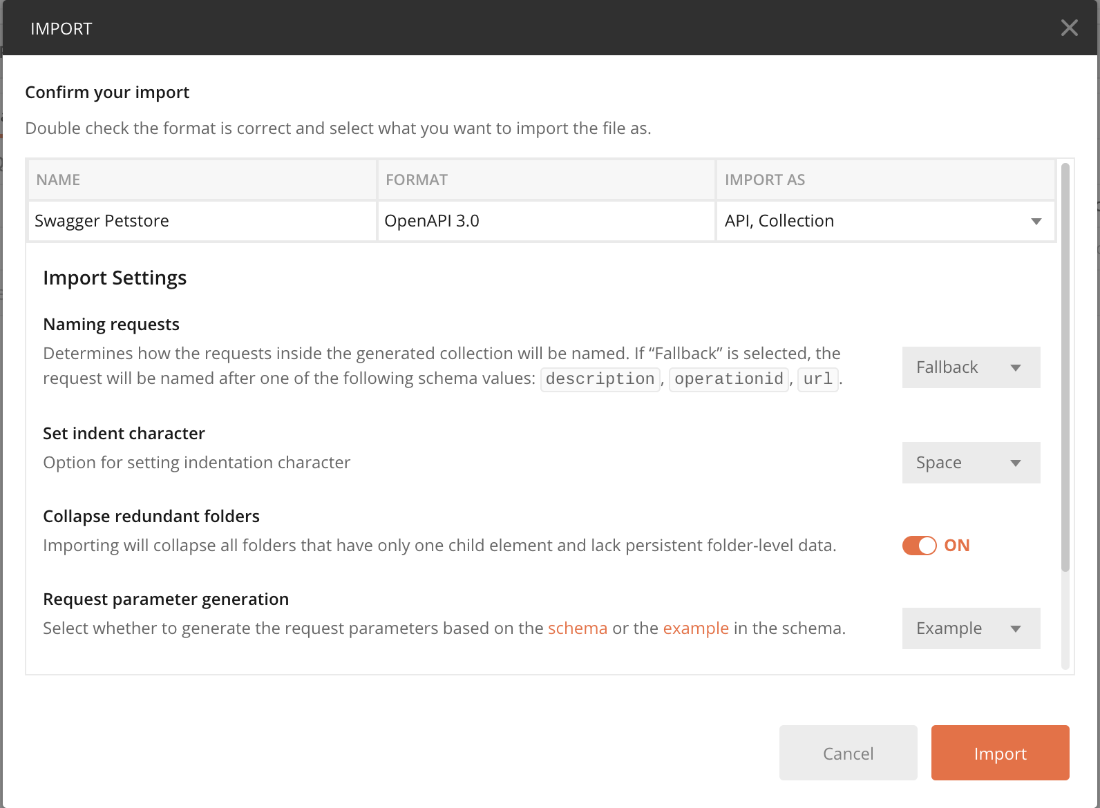 Postman API Schema -> Collection (OpenAPI 3.0) · Issue #8438 ...