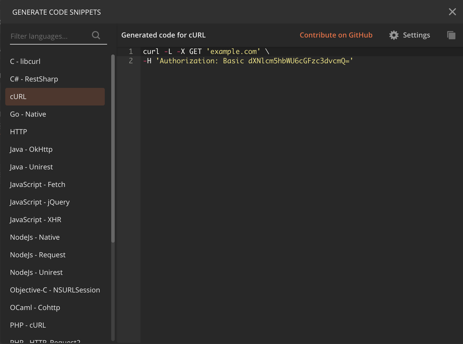 Curl code does not include Auth header · Issue #5403 · postmanlabs/postman-app-support · GitHub