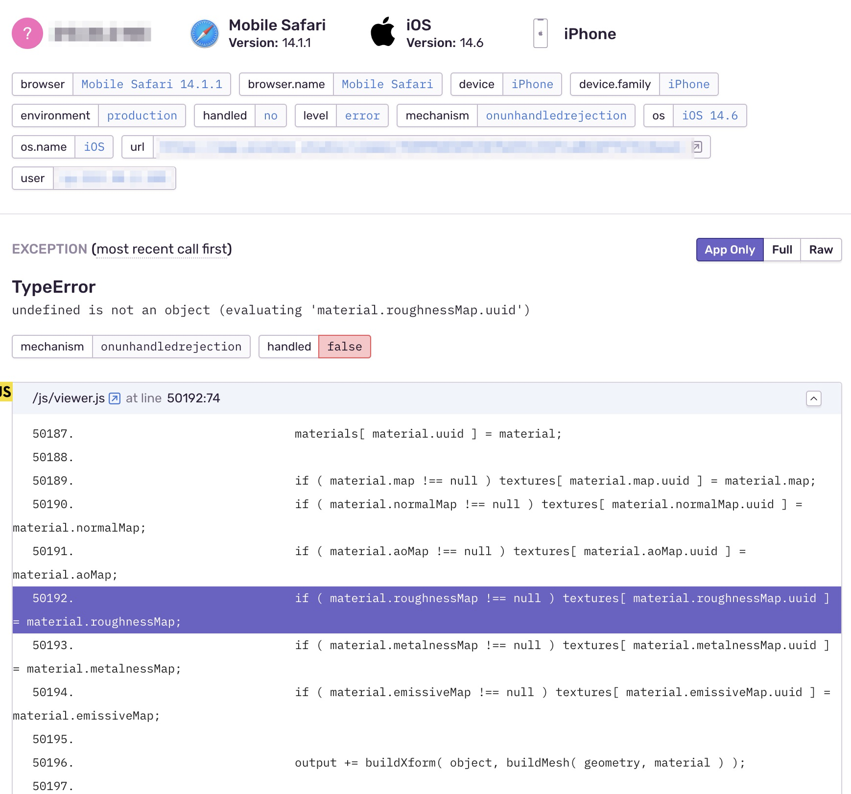 Internal JS error on model-viewer when auto-generating USDZ version ...