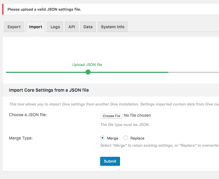fix: prevent error when importing JSON settings file · Issue #3907 ...