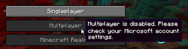 1.16.5 dev workspace is microsoft account-banned from multiplayer ...