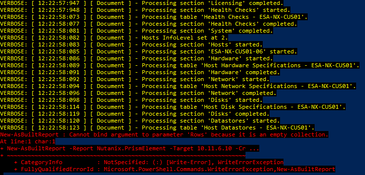 Issues with script · Issue #10 · AsBuiltReport/AsBuiltReport.Nutanix.PrismElement · GitHub