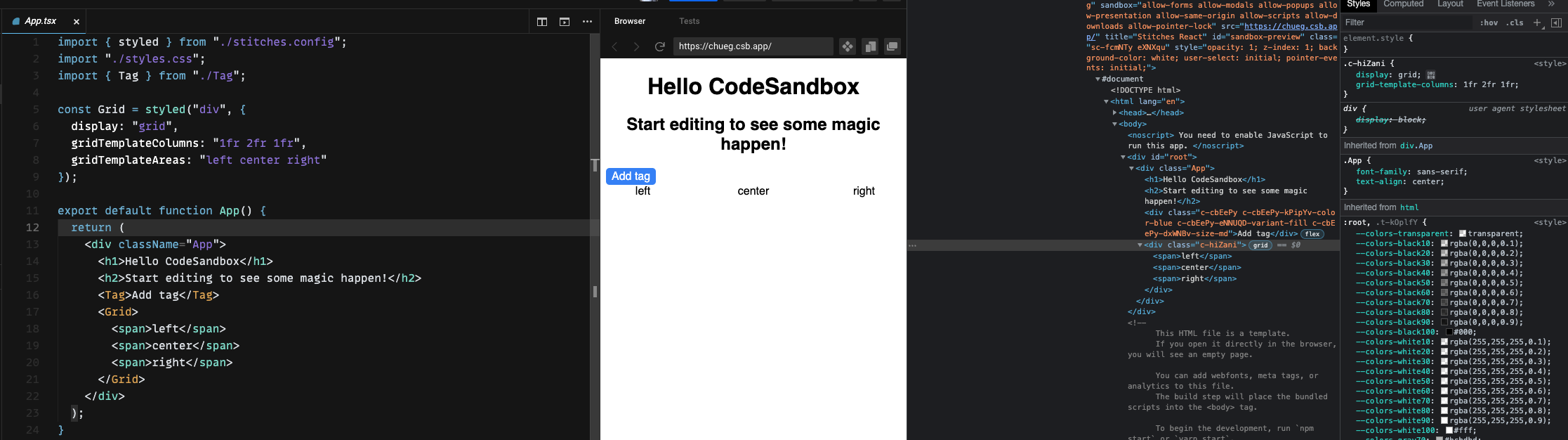 gridTemplateAreas missing in CSS · Issue #938 · stitchesjs/stitches · GitHub