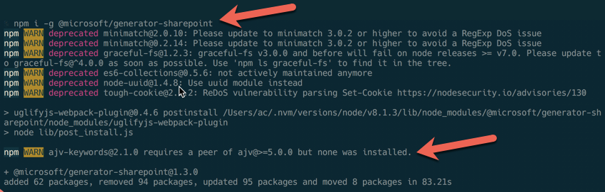 🐞 Generator v1.3 missing peer dependency? · Issue #890 · SharePoint/sp-dev-docs · GitHub