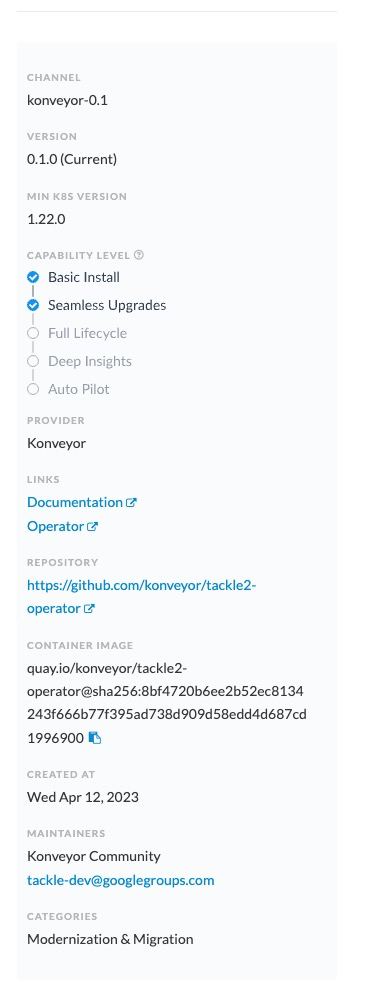 Update Operator metadata for Maintainers from tackle-dev@googlegroups.com to konveyor-dev ...