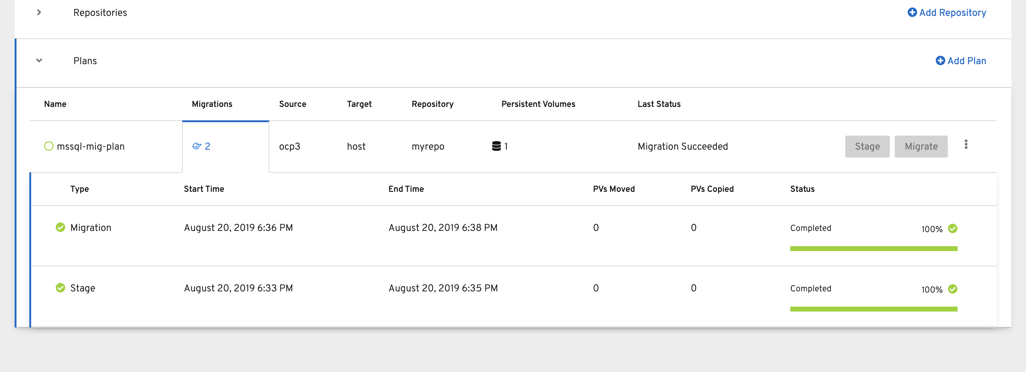 PVs Moved and PVs Copied fields not updated under Migration Status · Issue #465 · migtools/mig ...