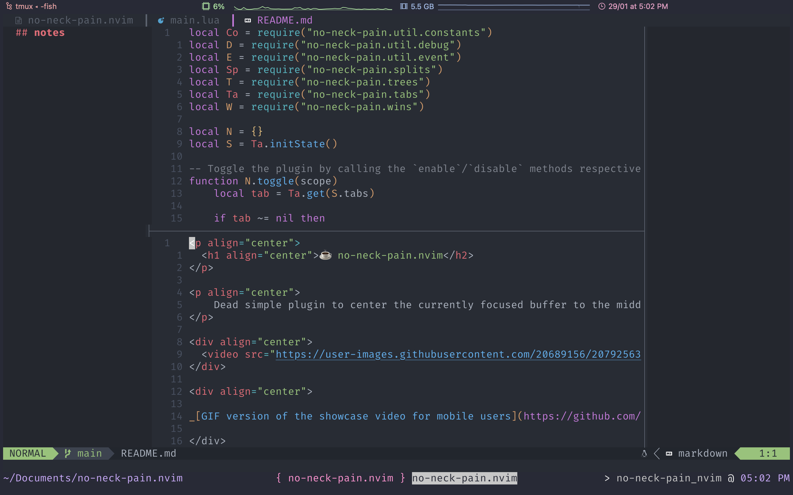 Showcase · shortcuts/no-neck-pain.nvim Wiki · GitHub