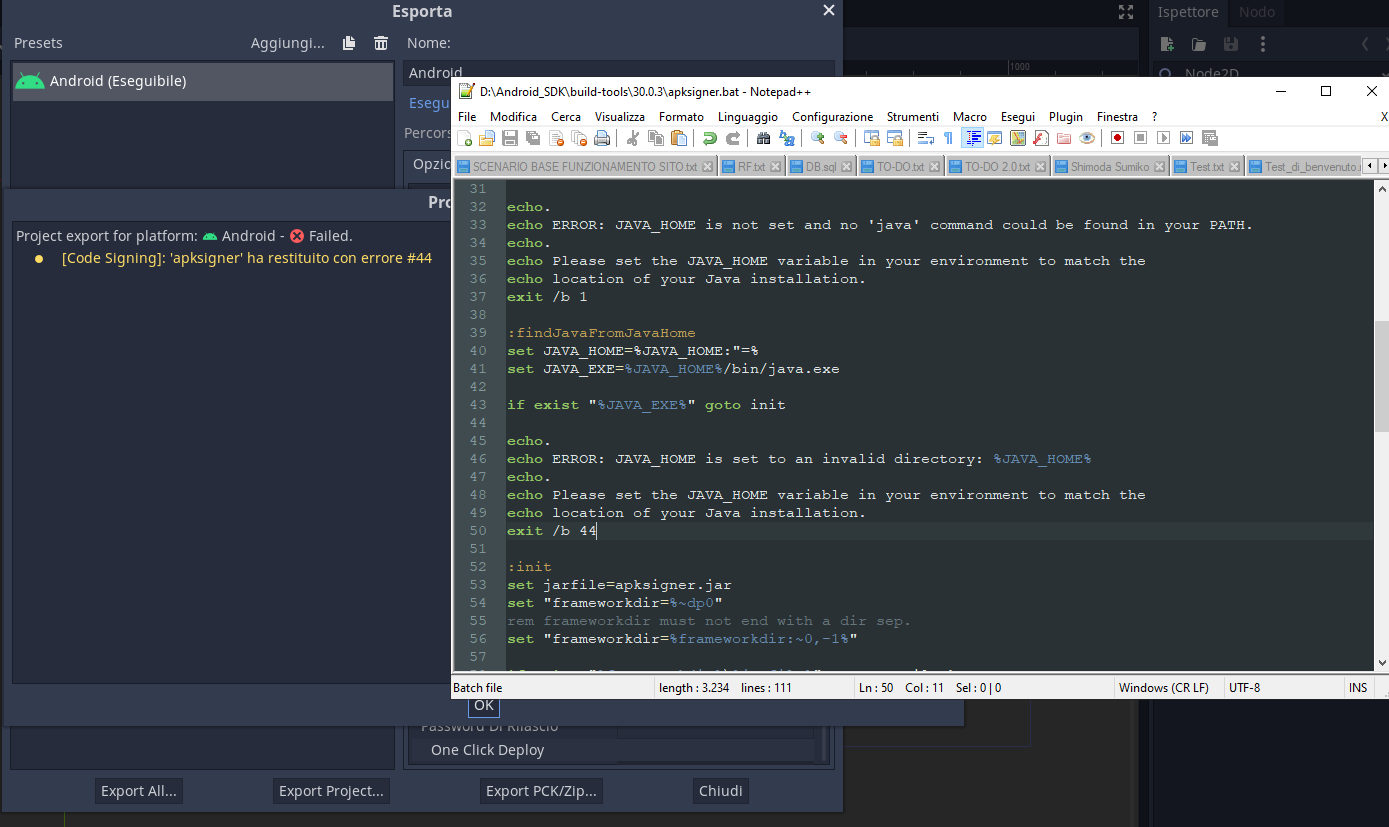 Error 'apksigner' returned with error #1 · Issue #64992 · godotengine/godot · GitHub