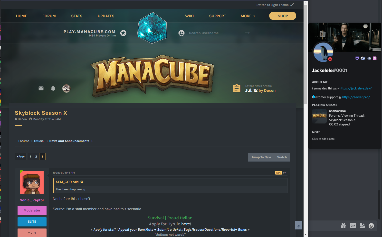 Manacube Rich Presence for PreMid (Discord) | ManaCube