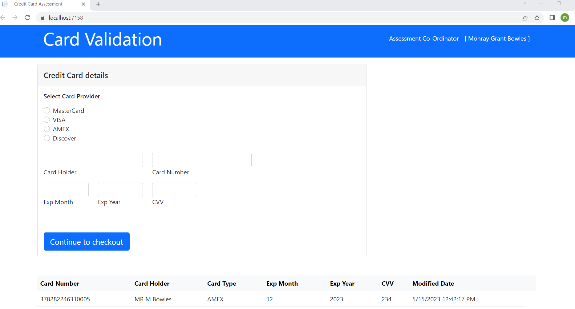 GitHub - monraybowles/CreditCardValidation: A .NetCore 6 Fullstack ...