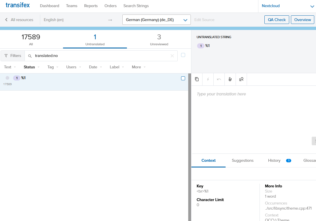 L10n Unnecessary String At Transifex · Issue 3708 · Nextclouddesktop · Github