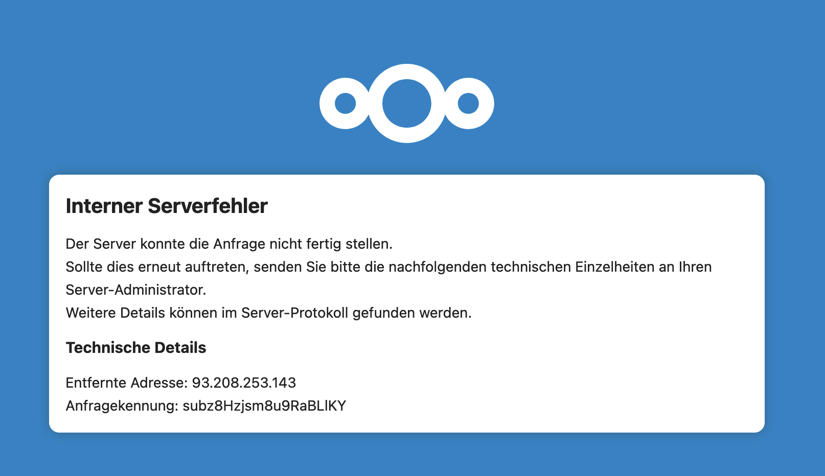 Internal Server Error At Cloudnextcloud Com · Issue 1292 · Nextcloud