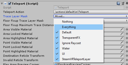 [Bug] teleport_marker_mesh layer is not set. TeleportPoint prefab does not work in new scenes ...