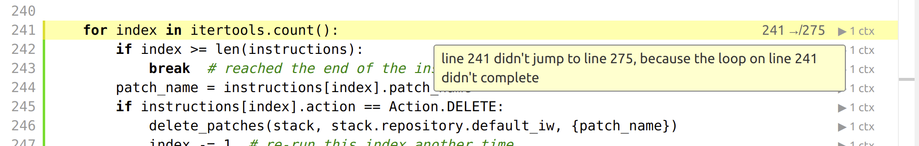 Tell 'coverage' that our loops have exits. by topher200 · Pull Request #135 · stacked-git/stgit ...