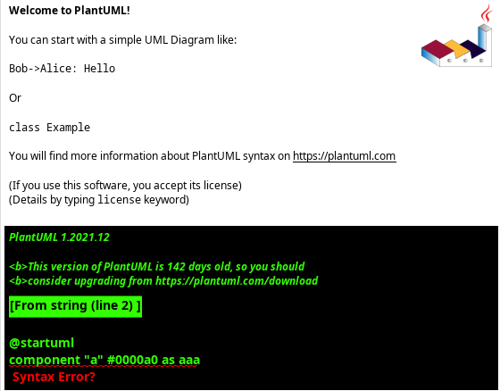 Provide option to generate "Error images" on bad plantuml syntax instead of raising an error ...