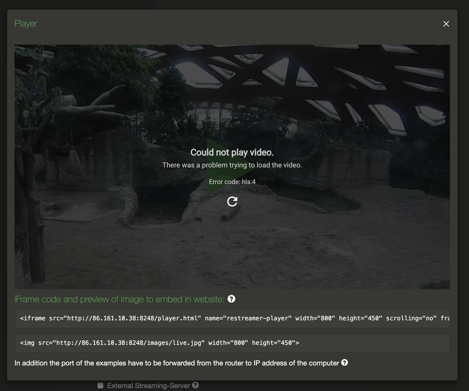 Stream "connected" but not avaliable · Issue #152 · datarhei/restreamer · GitHub