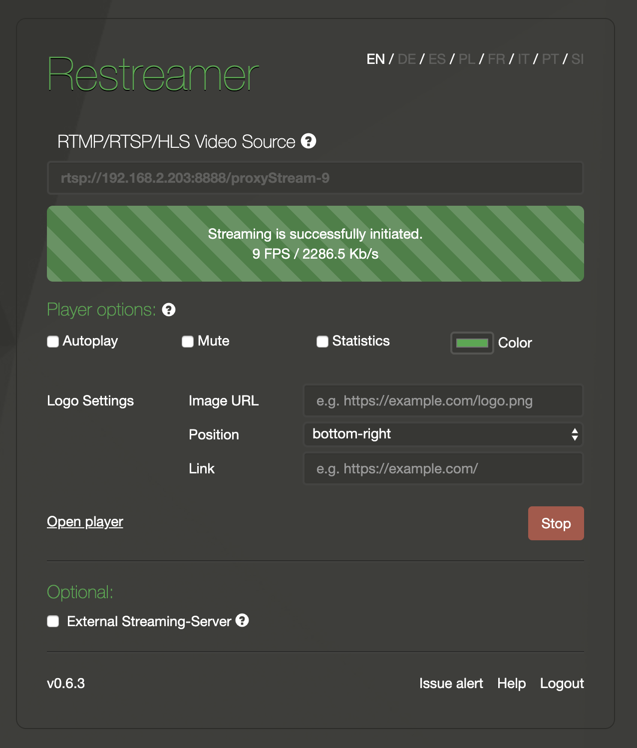 Stream "connected" but not avaliable · Issue #152 · datarhei/restreamer · GitHub