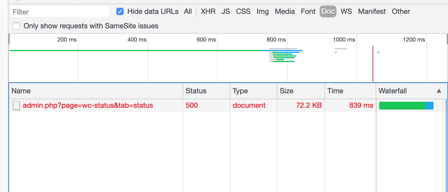 Staus Page produces 500 error · Issue #25987 · woocommerce/woocommerce · GitHub