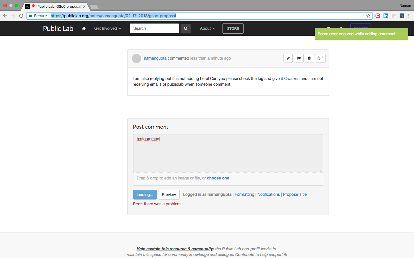Email notifications cause error on new note creation · Issue #2989 · publiclab/plots2 · GitHub