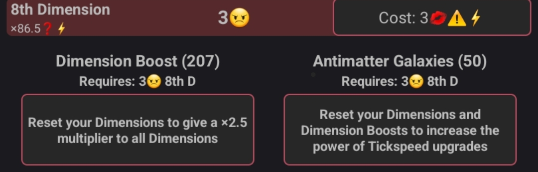 8th dim cost, dimboost cost, and galaxy cost don't display decimal places in Emoji notation ...