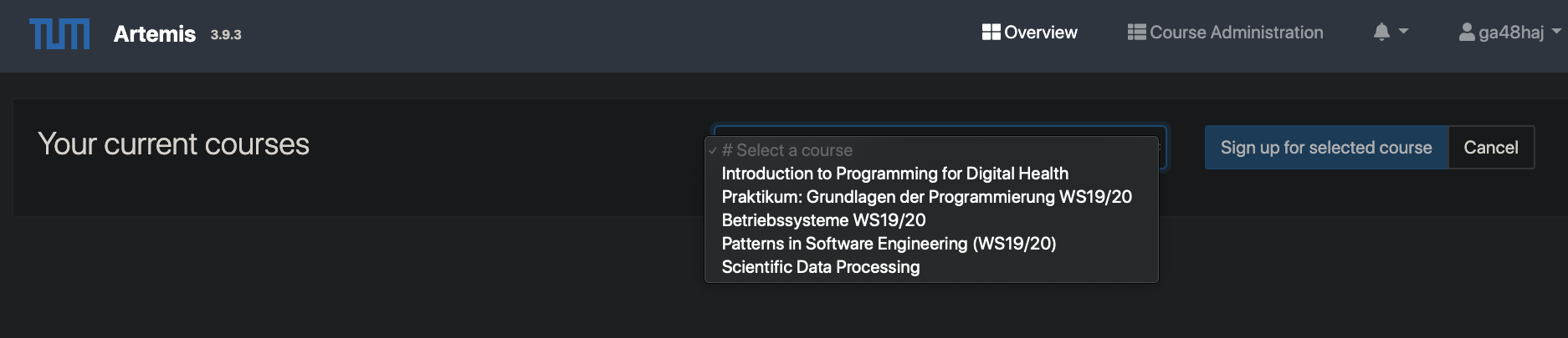 All courses missing and reenrollment is possible · Issue #1103 · ls1intum/Artemis · GitHub