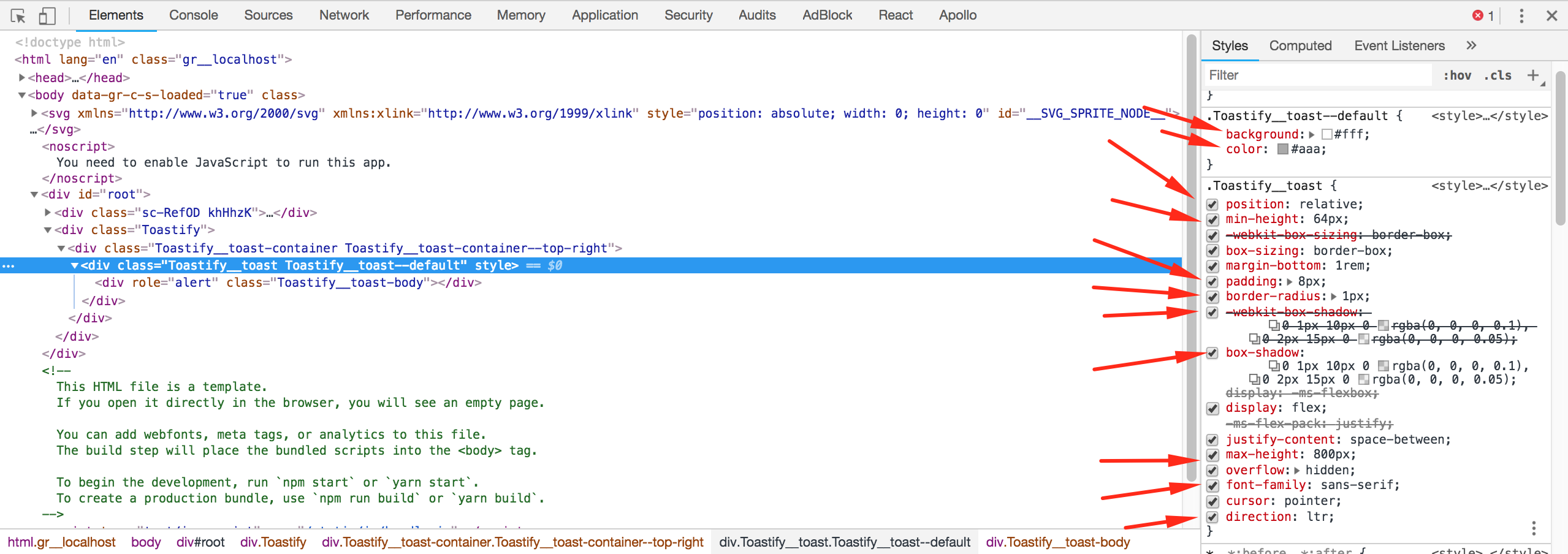 An option to disable all unnecessary styles · Issue #203 · fkhadra/react-toastify · GitHub