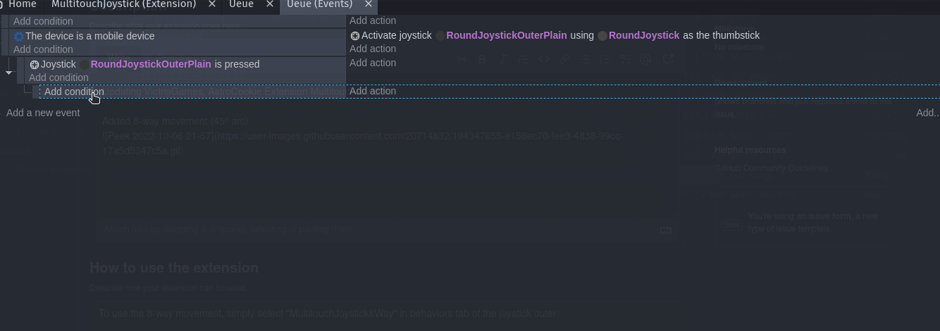 Update : MultitouchJoystick · Issue #629 · GDevelopApp/GDevelop-extensions · GitHub