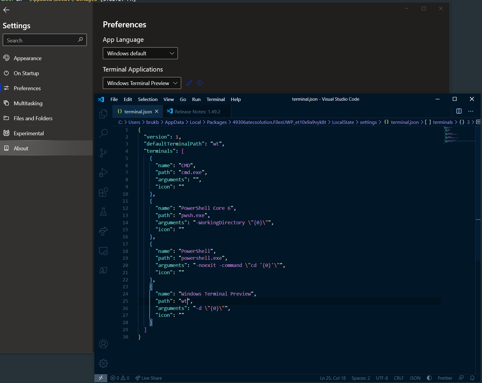 Windows Terminal Preview is not recognized by Files · Issue #2009 ...