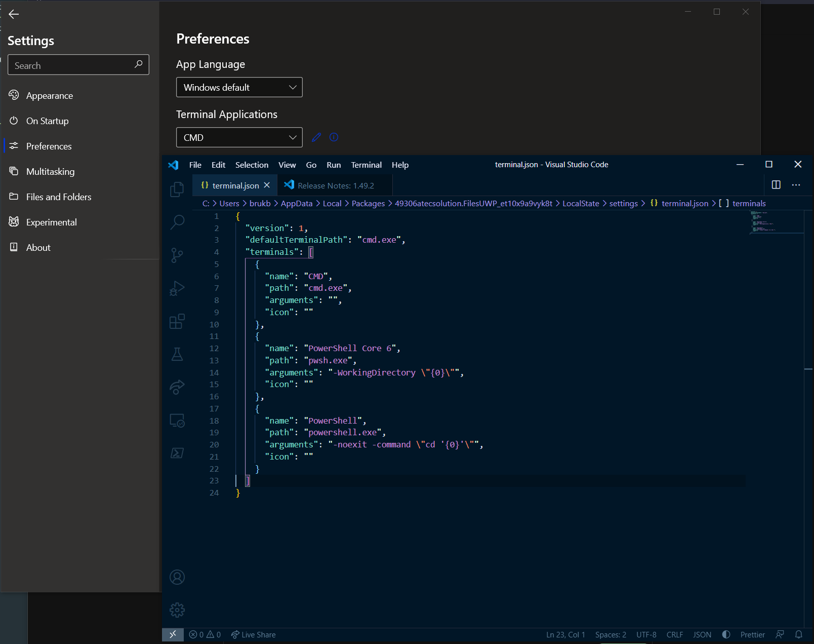 Windows Terminal Preview is not recognized by Files · Issue #2009 ...
