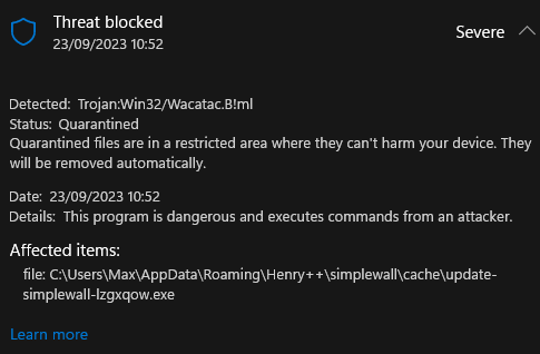 [Bug] 3.7.2 Update Error - Windows Firewall - Trojan · Issue #1561 · henrypp/simplewall · GitHub