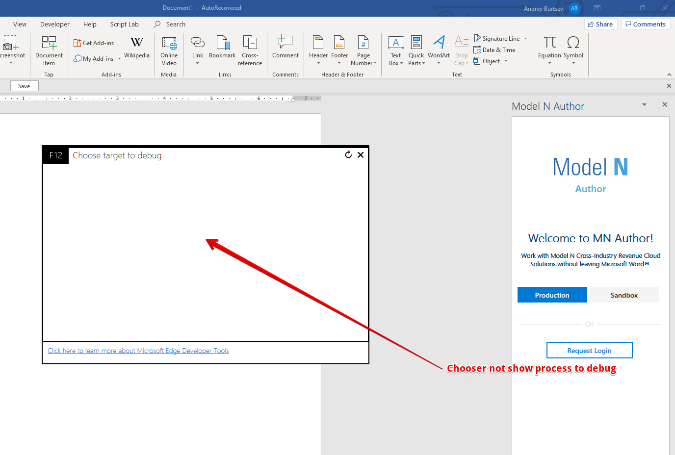 Win10. Word Desktop. Not able to Login in Add-in after Word update ...
