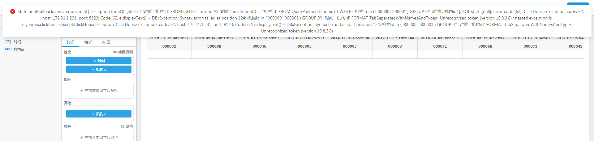 executeParam.filters could not append KeywordPrefix， thus querysql is Unrecognized token · Issue ...