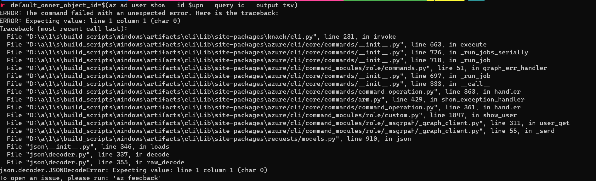 Looks like the script is grabbing the Azure CLI AppId instead of the one provided · Issue #4 ...