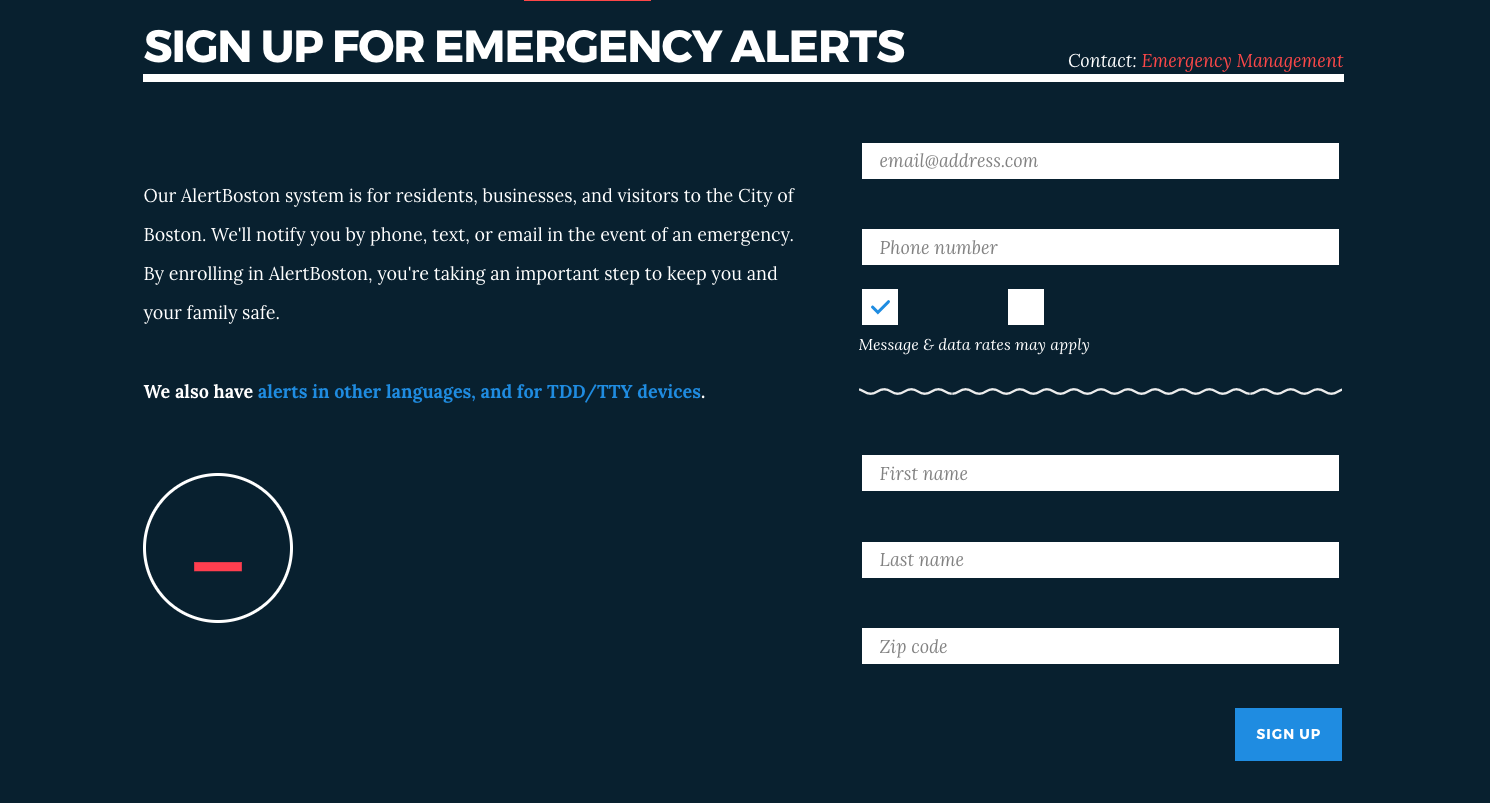 Emergency Sign Up Alert Color · Issue #727 · CityOfBoston/boston.gov-d7 ...
